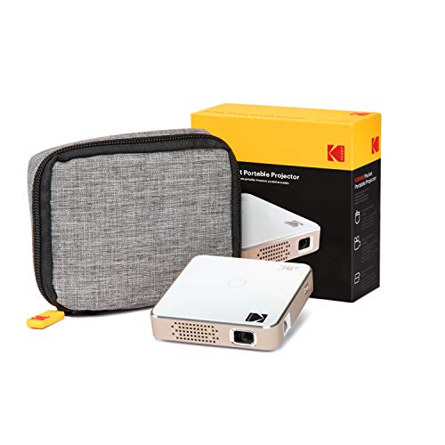 KODAK Ultra Mini Portable Projector | HD LED DLP Rechargeable Pico Projector - 100” Display - Includes Soft Case