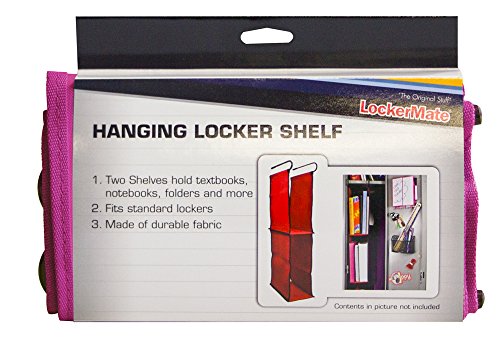 Hanging Fabric Locker Shelf - 2 shelves, fits standard lockers, durable fabric, Colors may vary