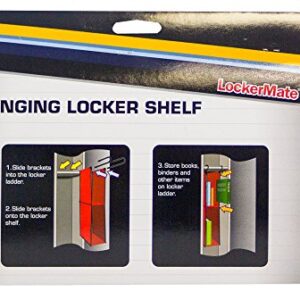 Hanging Fabric Locker Shelf - 2 shelves, fits standard lockers, durable fabric, Colors may vary