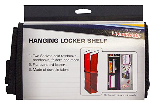 Hanging Fabric Locker Shelf - 2 shelves, fits standard lockers, durable fabric, Colors may vary