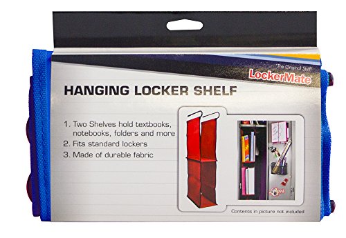 Hanging Fabric Locker Shelf - 2 shelves, fits standard lockers, durable fabric, Colors may vary