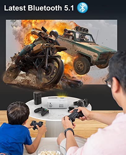 Projector, 5G WiFi Bluetooth 9800 Lumen 1080p Mini HD Movie Projectors, Digital Zoom Home Theater for HDMI USB VGA PC TV Box iOS Android Phone