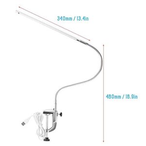 ANGGREK LED Desk Lamp, Adjustable Clip Table Lamps USB for Manicure Tattoo Reading Tattoo Eye-Caring Clamp On Lights for Desk Bed Headboard Computer Piano