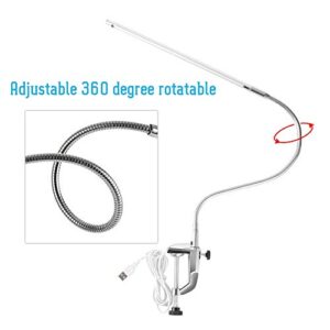 ANGGREK LED Desk Lamp, Adjustable Clip Table Lamps USB for Manicure Tattoo Reading Tattoo Eye-Caring Clamp On Lights for Desk Bed Headboard Computer Piano