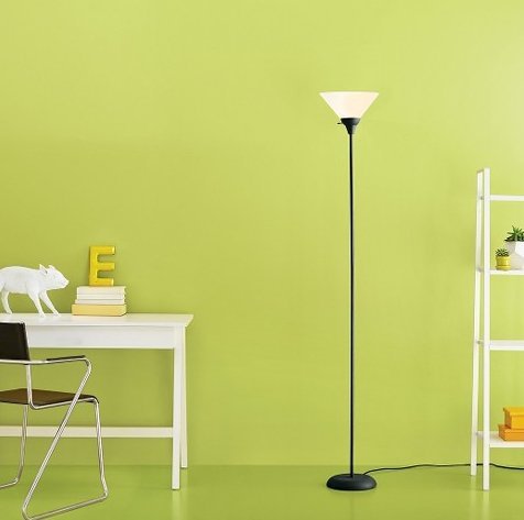 Room Essentials Torchiere Floor Lamp, Black