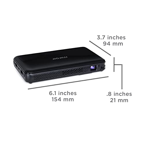 Miroir M190 Portable Projector - Rechargeable Battery - Home and Outdoors (Renewed Premium)