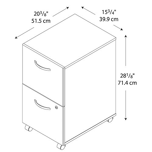 BUSH BUSINESS FURNITURE Series C 2 Drawer Mobile File Cabinet in Hansen Cherry