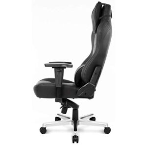 AKRacing Office Series Onyx Deluxe Executive Real Leather Desk Chair with High Backrest, Recliner, Swivel, Tilt, Rocker & Seat Height Adjustment Mechanisms, 5/10 Warranty - Black -