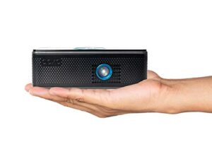 aaxa bp1 speaker projector – bluetooth 5.0, 1080p support battery power bank, up to 6 hour projection or 24 hours playtime, usb-c mirroring, onboard media player, hdmi, dlp portable mini led projector