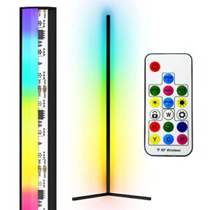 corner floor lamp – rgb corner lamp – color changing mood lighting – dimmable 20w led corner lamp – minimal ambient light gaming lamp – led corner lamp with remote metal stand for bedroom living room