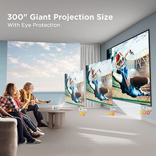 WiFi Mini Projector, 7500Lm Home Theater Movie Projector, Native HD 1280x800P 300'', Compatible with Android/iOS/HDMI/USB/SD/VGA, Portable Outdoor Projector for Backyard Movie Night