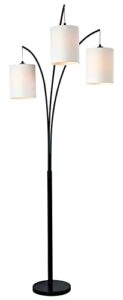 kenroy home 32849bl leah arc floor lamp, 60w, black