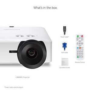 ViewSonic LS860WU 5000 Lumens WUXGA Short Throw Laser Projector with One-Wire HDBT 1.3x Optical Zoom Vertical Horizontal Keystone and Lens Shift