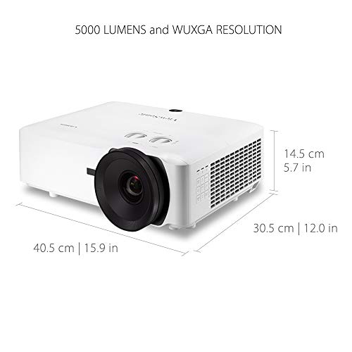 ViewSonic LS860WU 5000 Lumens WUXGA Short Throw Laser Projector with One-Wire HDBT 1.3x Optical Zoom Vertical Horizontal Keystone and Lens Shift