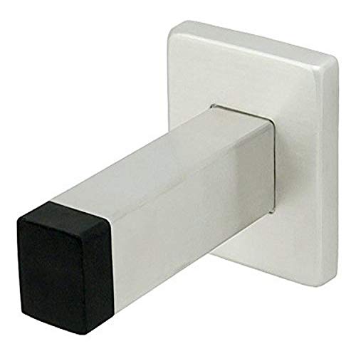 INOX DSIX14-32D Square Wall Mount Door Stop with Square Base, Satin Stainless Steel