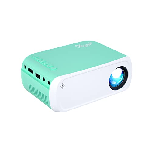 Mini Projector Home Theater Portable Upgrade 1080P Supported, Phone Can Connect to Movie Wirelessly, Compatible with Smartphone/ Tablet/ Laptop/ TV Stick/ USB Drive, mint green (VF270GW)