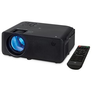 gpx mini projector with bluetooth, usb and sd media ports, includes remote (pj609b), black