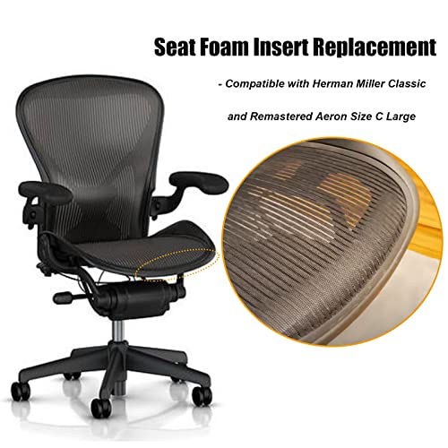 Seat Foam Insert Replacement - Compatible with Herman Miller Classic and Remastered Aeron Size C Large-Thick, High Density Pads，Easy to Install