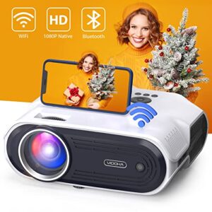 vidoka native 1080p projector with wifi and bluetooth, 8000l full hd projector for home outdoor movie, support 4k and video zoom,sleep timer, compatible w/ tv stick/iphone/ipad/laptop/pc/smartphone