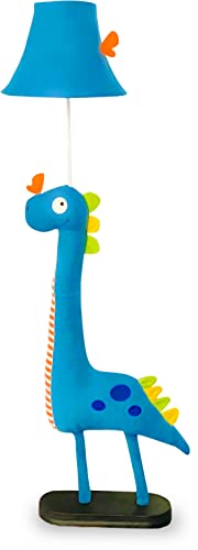 HERBESTBAY Kids Floor Lamp, Blue Dinosaur Design 50 Inch Modern Floor Lamp for Bedroom, Hand-Stitched Toy Standing Lamp for Living Room, Package Come with an E26 LED Bulb