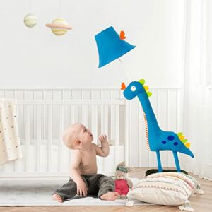 HERBESTBAY Kids Floor Lamp, Blue Dinosaur Design 50 Inch Modern Floor Lamp for Bedroom, Hand-Stitched Toy Standing Lamp for Living Room, Package Come with an E26 LED Bulb