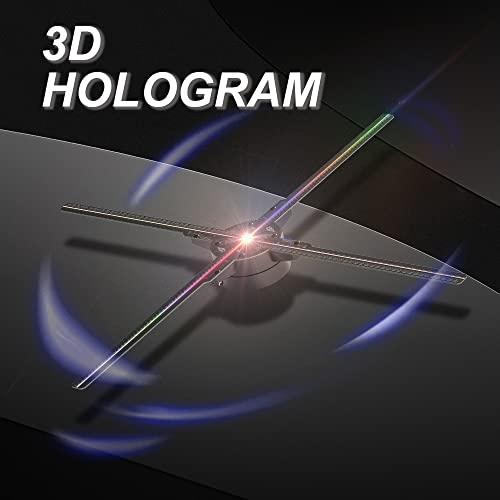 WISVANAI 25.6inch 3D Hologram Fan Video Projector, 1152P High Pixel Holographic Fan with WiFi, Bluetooth Speaker Supported, Perfect for Shop, Mall, Bar Advertising Display