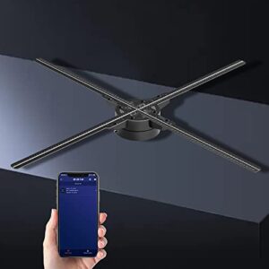 WISVANAI 25.6inch 3D Hologram Fan Video Projector, 1152P High Pixel Holographic Fan with WiFi, Bluetooth Speaker Supported, Perfect for Shop, Mall, Bar Advertising Display