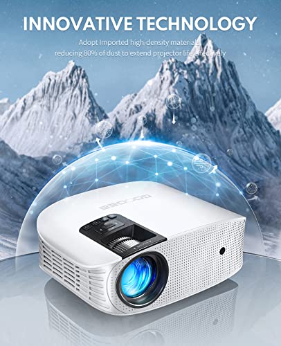 5G WiFi Bluetooth Projector Native 1080P, GooDee Outdoor Movie Projector with 300" Display Video Projector with Zoom & 4 Point Keystone for TV Stick, iOS, Android Dolby Audio & 4K Projector Support