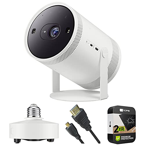 Samsung SP-LSP3BLAXZA The Freestyle Projector Bundle with Samsung The Freestyle Socket Adapter, 6ft Micro-HDMI to HDMI A/V Cable and 2 YR CPS Enhanced Protection Pack