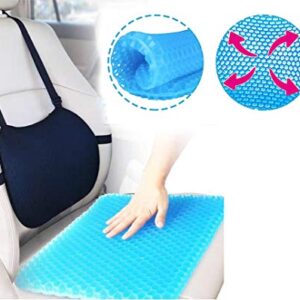 Gel Seat Cushion, Cushion for Office Chair Car Wheelchair Double Thick Egg Seat Cushion with Non-Slip Cover Breathable Honeycomb Pain Relief Egg Sitting