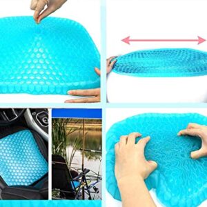 Gel Seat Cushion, Cushion for Office Chair Car Wheelchair Double Thick Egg Seat Cushion with Non-Slip Cover Breathable Honeycomb Pain Relief Egg Sitting