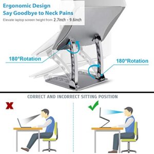 B-Land Laptop Stand, Adjustable Laptop Holder Laptop Riser Aluminum Notebook Computer Holder Stand Compatible with MacBook, Air, Pro, Dell XPS, Samsung, Lenovo, Alienware All Laptops 11-17"