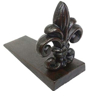 Lulu Decor 100% Cast Iron Fleur De Lis Door Stopper, 5 lbs 11 oz, Well Built Door Stopper, 6.50" H, 8" L