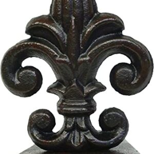 Lulu Decor 100% Cast Iron Fleur De Lis Door Stopper, 5 lbs 11 oz, Well Built Door Stopper, 6.50" H, 8" L