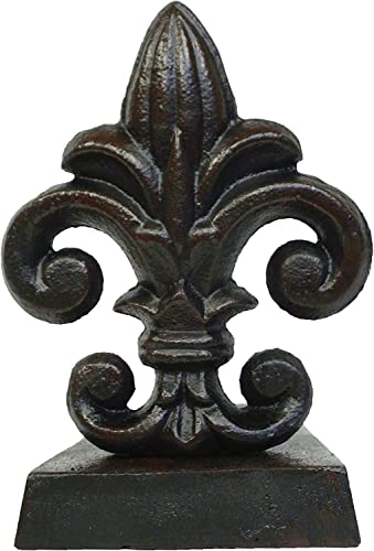 Lulu Decor 100% Cast Iron Fleur De Lis Door Stopper, 5 lbs 11 oz, Well Built Door Stopper, 6.50" H, 8" L