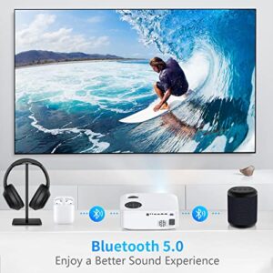 5G WiFi Bluetooth Native 1080P Projector, AILESSOM 15000 LM 450" Display Support 4K Movie Projector, High Brightness for Home Theater and Business, Compatible with iOS/Android/TV Stick/PS4/HDMI/USB