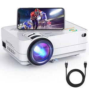 wi-fi mini projector 3stone a5 6500 lux portable movie projector with 1080p supported, wireless screen mirroring, blue-ray glass lens, outdoor multimedia video projector support tv stick, pc, ps4, av