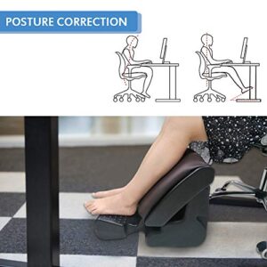 Scalebeard Under Desk Footrest Ergonomic Footrest Angle Height Adjustable Foot Rest with 3 Functional Modes & Massage,Max 120 Pounds Load for Office,Under Desk,Car,Home (Black)