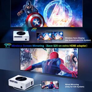 4K Projector, WiMiUS K3 5G WiFi Projector Support 60Hz Without Lag 500" Display Zoom Outdoor Projector for PS5, TV Stick, PC Smartphones