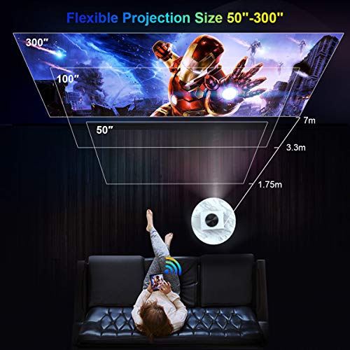 4K Projector, WiMiUS K3 5G WiFi Projector Support 60Hz Without Lag 500" Display Zoom Outdoor Projector for PS5, TV Stick, PC Smartphones