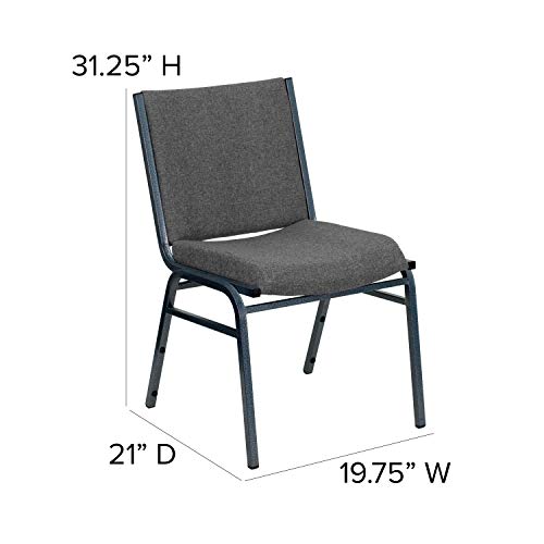 EMMA + OLIVER Heavy Duty Gray Fabric Stack Chair