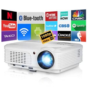 1080p wifi projector android full hd movie projector home cinema with bluetooth hdmi 7500lumen usb rca lcd smart tv projector wireless ios mirroring phone projectors outdoor indoor gaming