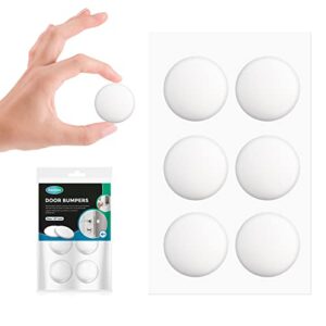 ravinte door stopper wall protector 1.57″ (12 pcs) door bumpers for walls self adhesive door handle bumpers for kitchen cabinets (white)