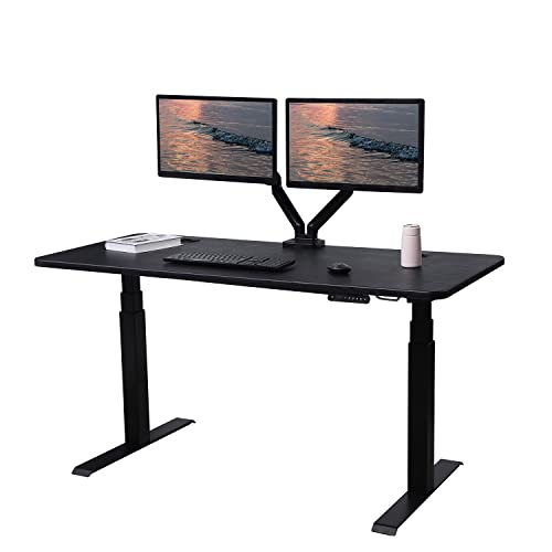 ApexDesk Elite K Series 60" x 27" Electric Height Adjustable Standing Desk with LED Memory Controller (60” x 27” Rectangular Top, Black)