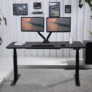 ApexDesk Elite K Series 60" x 27" Electric Height Adjustable Standing Desk with LED Memory Controller (60” x 27” Rectangular Top, Black)