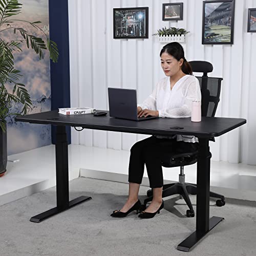 ApexDesk Elite K Series 60" x 27" Electric Height Adjustable Standing Desk with LED Memory Controller (60” x 27” Rectangular Top, Black)