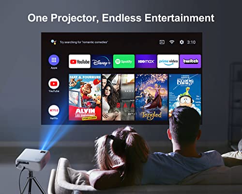 5G WiFi Bluetooth Projector 4K Support, 450 ANSI Native 1080P WIMIUS W6 Outdoor Movie Projector with 300" Display , 4P/4D Keystone, 50% Zoom, Video Projector Compatible iOS/Android/TV Stick/PS4/PPT