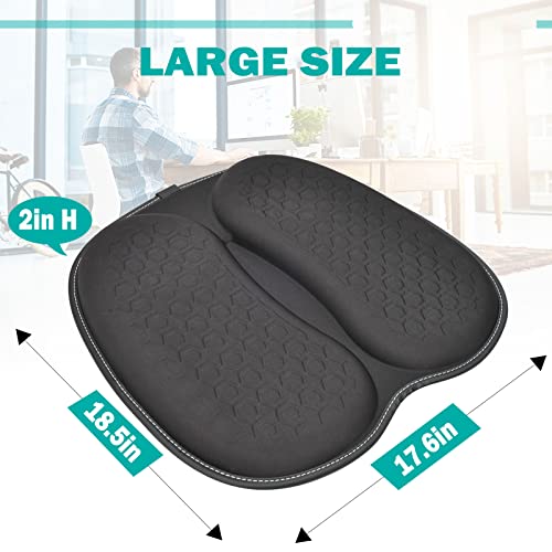 Muzsoul Non-Slip Gel Seat Cushions for Office Chairs Cushion - Honeycomb Pressure Pain Tailbone Relief Cushion, Cool Breathable Without Sweating Ergonomic Desk Chair Cushion