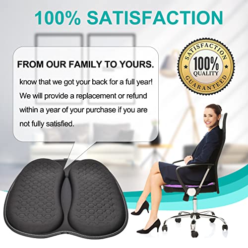 Muzsoul Non-Slip Gel Seat Cushions for Office Chairs Cushion - Honeycomb Pressure Pain Tailbone Relief Cushion, Cool Breathable Without Sweating Ergonomic Desk Chair Cushion