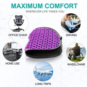 Muzsoul Non-Slip Gel Seat Cushions for Office Chairs Cushion - Honeycomb Pressure Pain Tailbone Relief Cushion, Cool Breathable Without Sweating Ergonomic Desk Chair Cushion